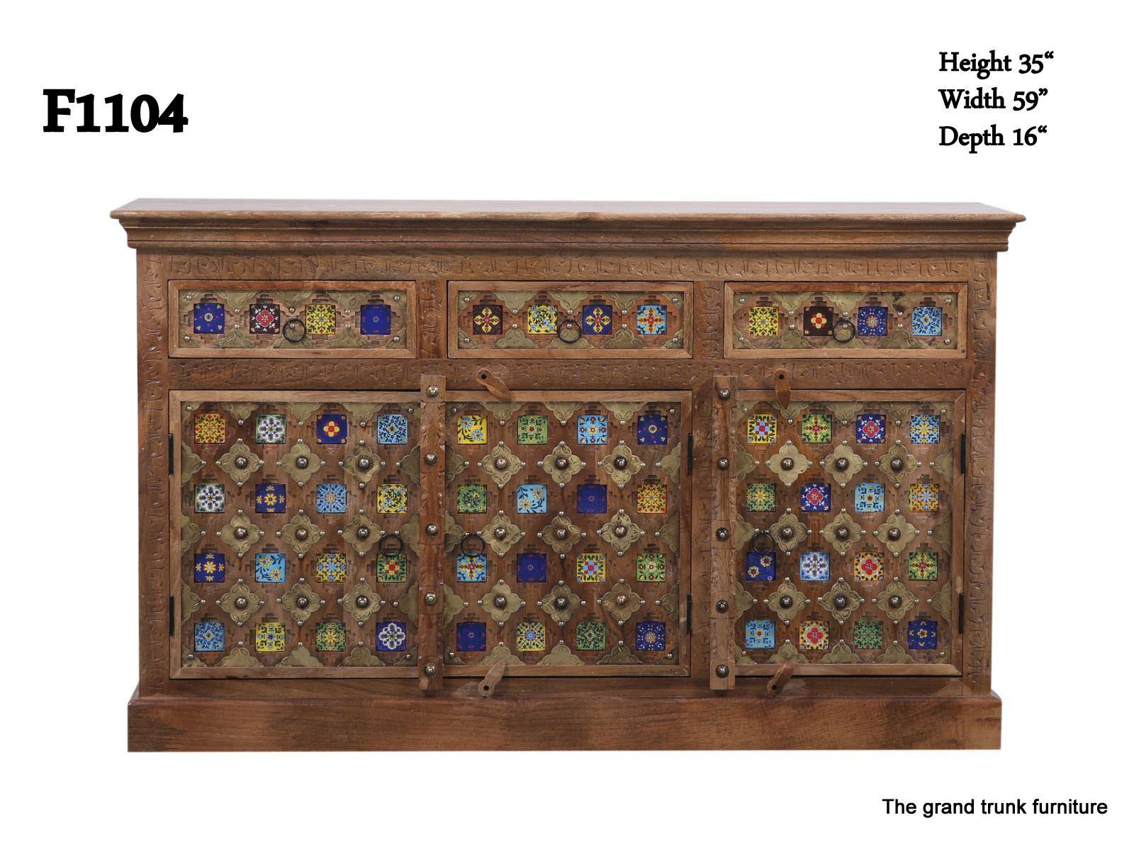 Wooden Tiles Sideboard (F1104) – The Grand Trunk